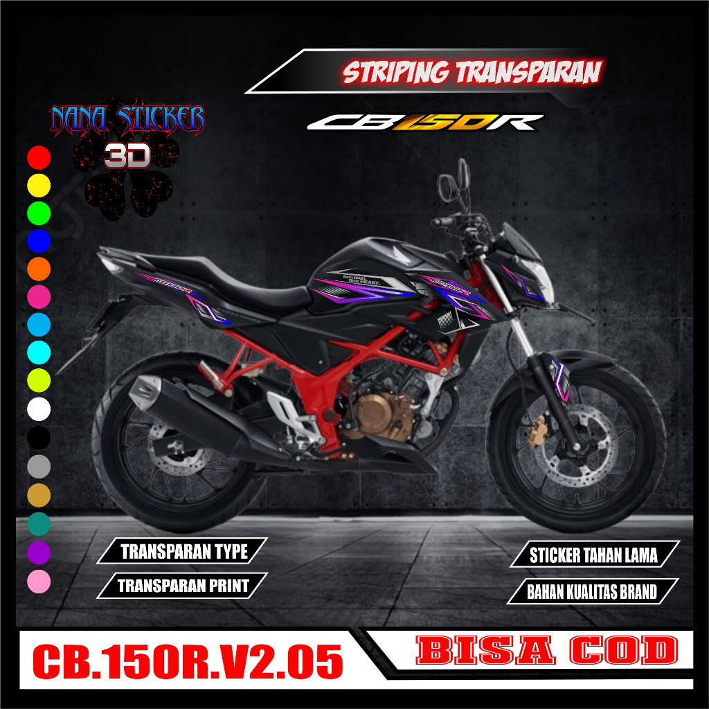 Jual Striping TRANSPARAN HONDA CB 150R V2 Variasi Stiker Sticker list ...