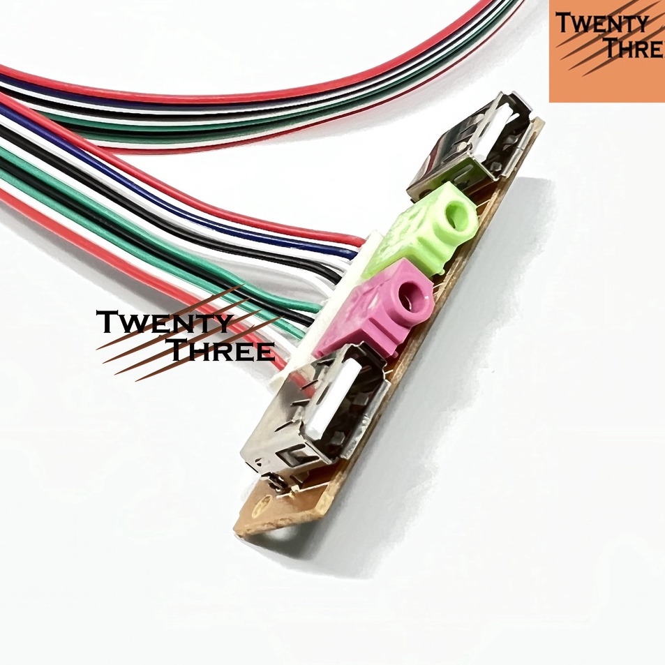 Jual Ce KABEL FRONT PANEL USB DAN AUDIO JACK 35MM MIC SOUND CASING PC ...
