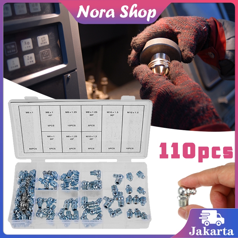 Jual 110pcs Nipple Grease Kuningan Ukuran M6 M8 M10 Nepel Grease ...