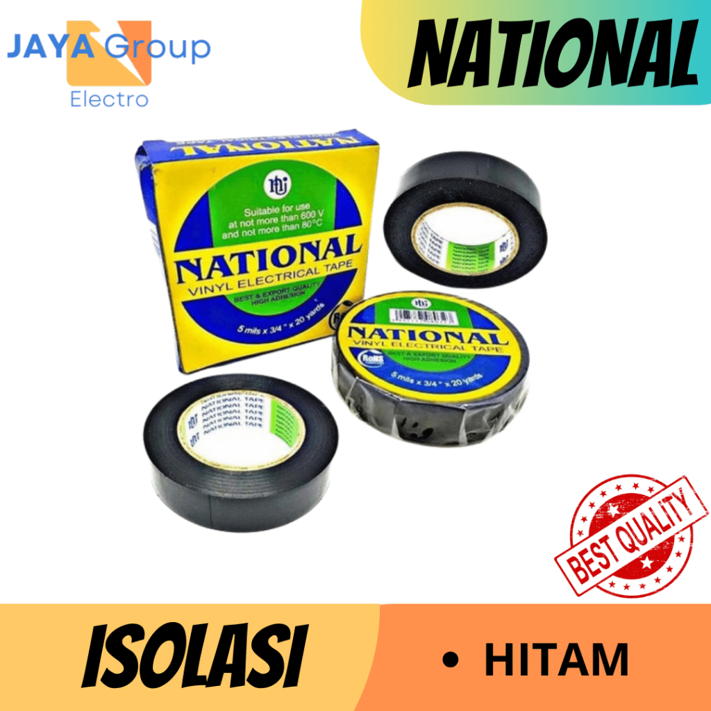 Jual ISOLASI LISTRIK NATIONAL HITAM SOLASI KABEL NASIONAL ELECTRICAL ...