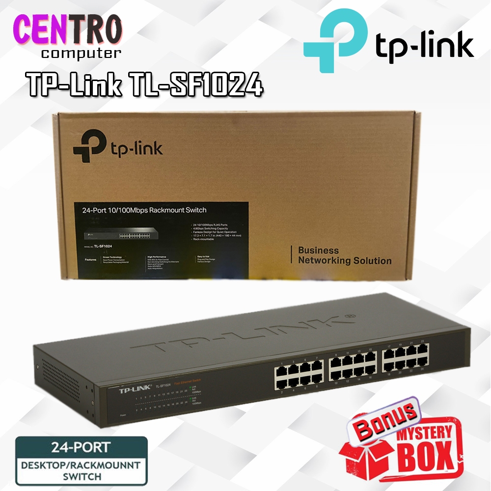 Jual TP-Link TL-SF1024 24-Port 10/100Mbps Rackmount Switch | Shopee ...