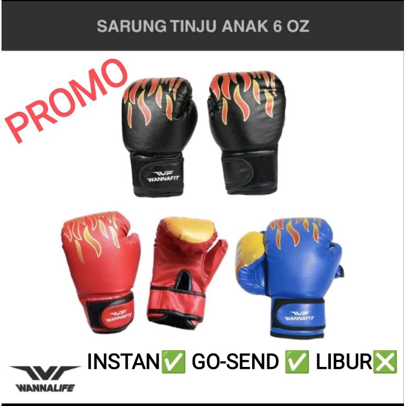 Jual Sarung tangan Tinju Anak sarung tinju boxing anak 6 Oz wannafit ...