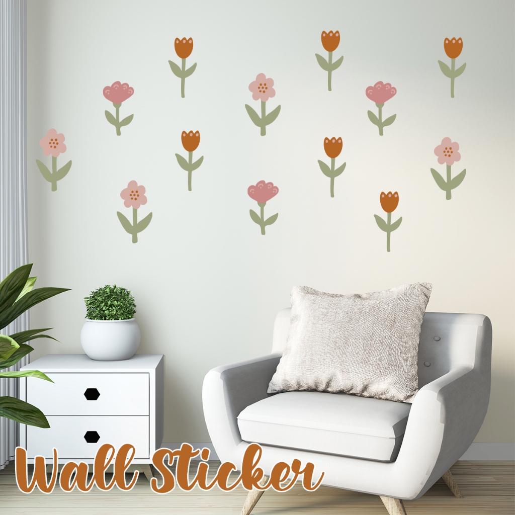 Jual Wall Sticker Kamila - Stiker Dinding Bunga Tulip Aesthetic Decal ...