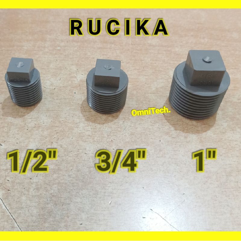 Jual Plug Pluk Pipa Paralon Dop Drat Luar 1/2" 3/4" 1" AW Rucika Tebal ...