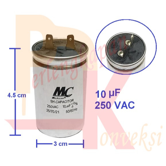 Jual Kapasitor MICHICON MC 10UF 10MF 10 UF MF Microfarad 250V 400V 450V ...