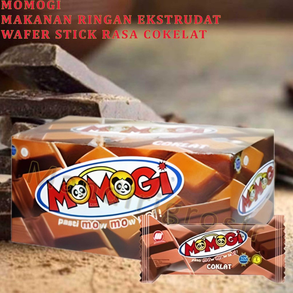 Jual Makanan Ringan Ekstrudat * Momogi * Wafer Stik Rasa Cokelat * 1box ...