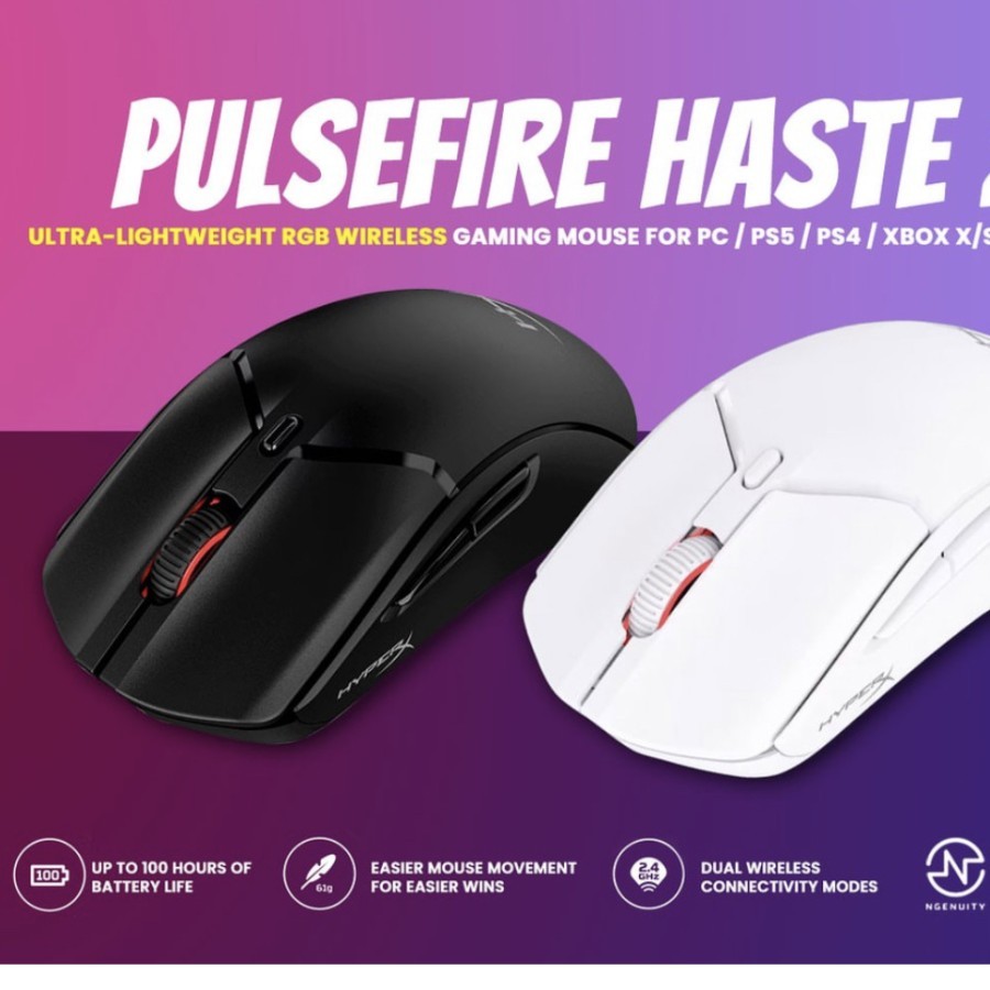 Jual HyperX Pulsefire Haste 2 Wireless Gaming Mouse RGB Macro 6 button ...