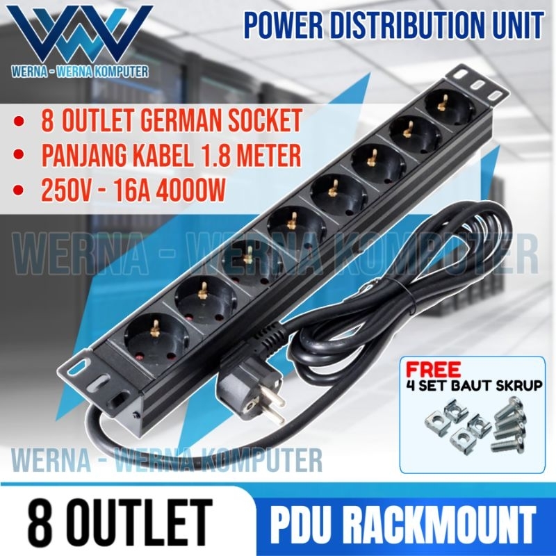 Jual Power Distribution Unit PDU Rackmount Server 8 Outlet 16A 4000W ...