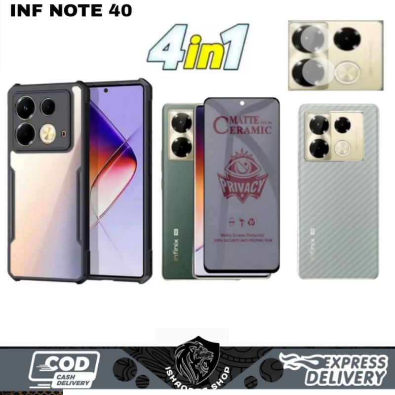 Jual 4IN1 Case Shockproof INFINIX NOTE 40 NFC 4G Bonus Tempered Glass ...