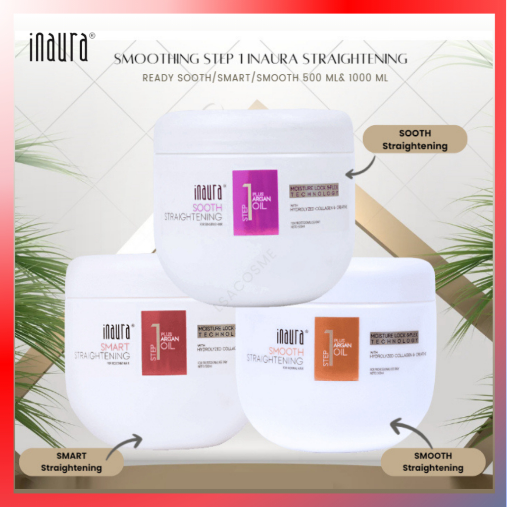 Jual Inaura Straightening (STEP 1) 1000 ML & 500 ML | Inaura Smooth ...