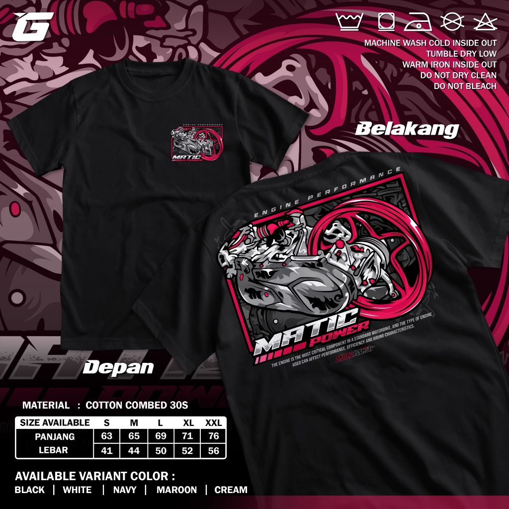 Jual Kaos Racing Matic Power Engine Performance Baju Distro Standar ...