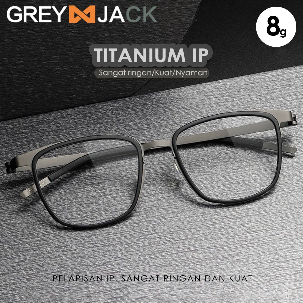 Jual Grey Jack Kacamata Frame Kotak Bahan Titanium Ringan Kokoh Style ...