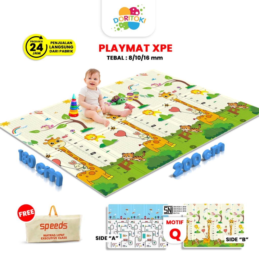 Jual Doritoki SNI Q Playmat Bayi Karpet Lipat Playmat Foldable Bayi ...