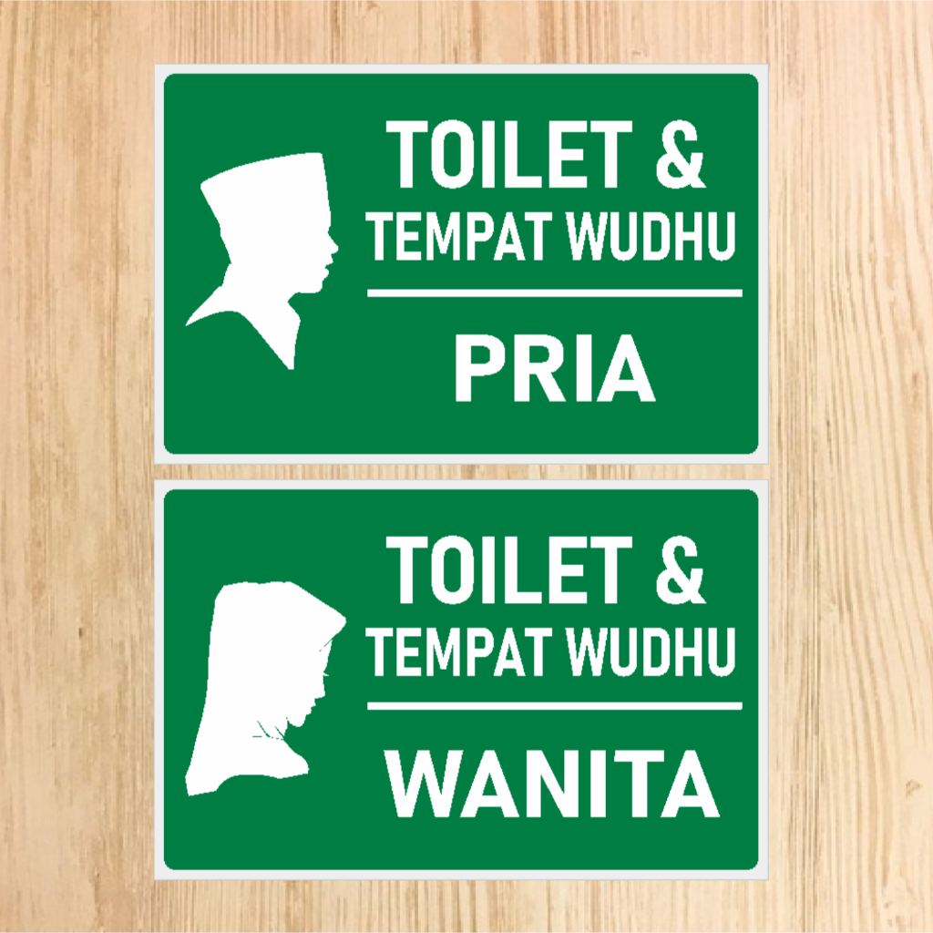 Jual Stiker Penunjuk Tempat Wudhu Pria dan Wanita | Stiker Tempat Wudhu ...