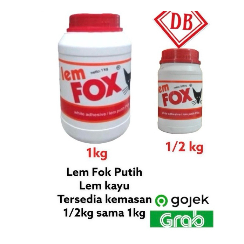 Jual DB LEM FOX PUTIH/LEM FOX KAYU/LEM KAYU 1/2kg & 1kg | Shopee Indonesia