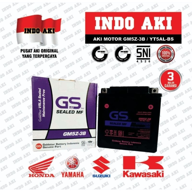 Jual Aki Motor Kering GM5Z-3B GM5Z3B HONDA Astrea Grand Sealed MF | Shopee Indonesia