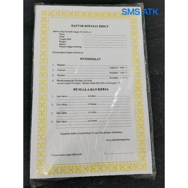 Jual Daftar Riwayat Hidup/Kertas Riwayat Hidup | Shopee Indonesia