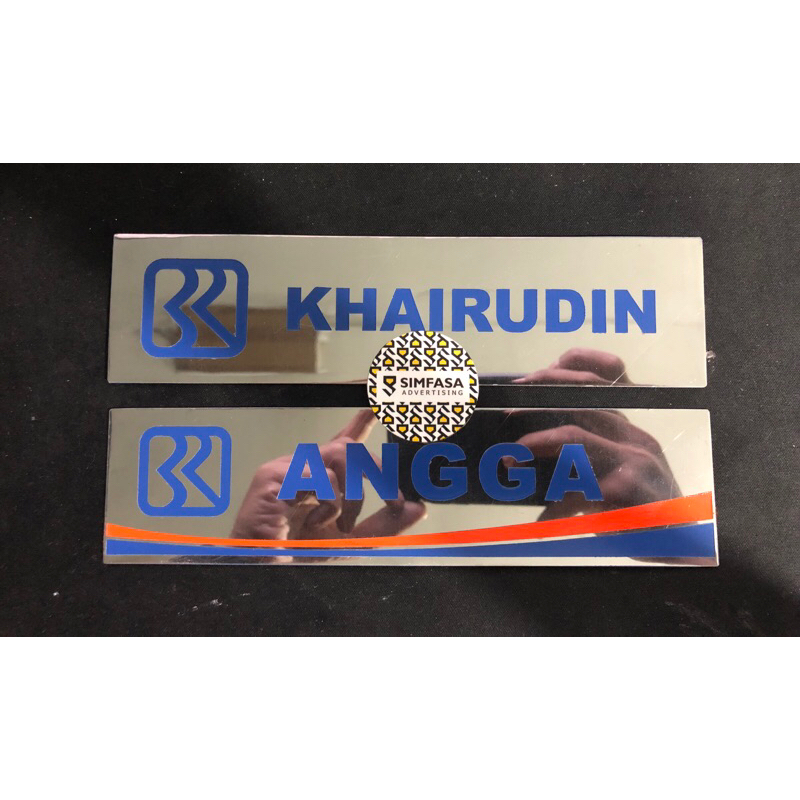 Jual Name Plate Holder | Papan Nama Meja Stainless | Nama Meja Bank BRI ...