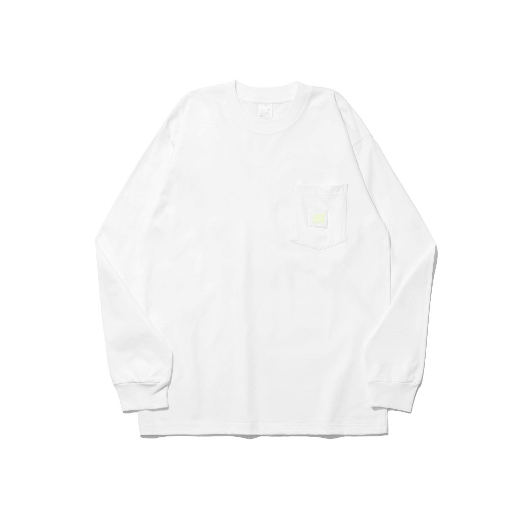 Jual UH! Pocket Longsleeve Heavyweight Cotton Rubber Logo - WHITE ...