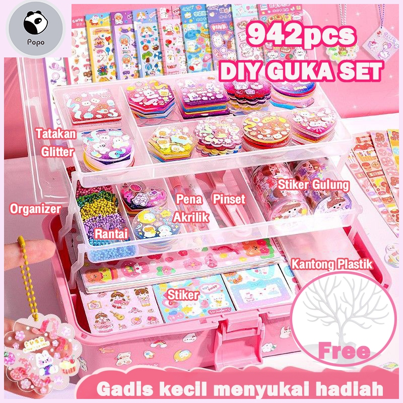 Jual [Hadiah Gratis] 942pcs DIY Guka Set DIY Gantungan Kunci Set Gooka ...