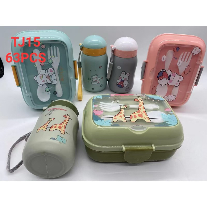 Jual Set Tempat Makan + Botol Minum / Set Tempat Makan Anak 2 Tingkat / Tempat Makan dan Botol ...