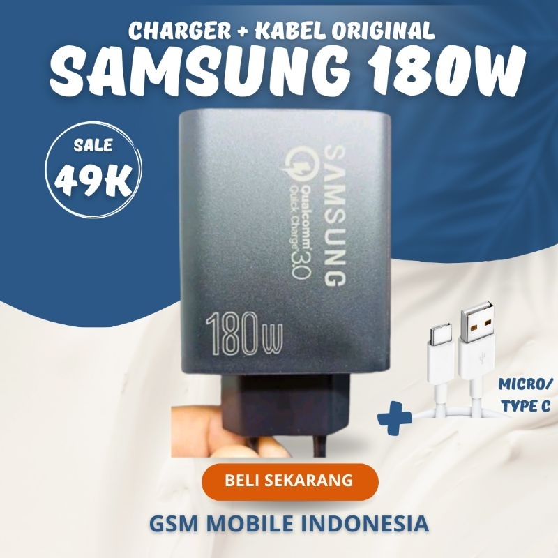 Jual PROMO Charger Original Fast Charging 180Watt Samsung Micro dan ...