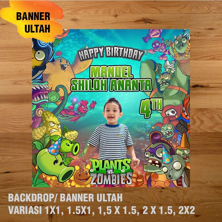 Jual PLANTS VS ZOMBIES BANNER/ BACKDROP/ SPANDUK ULANG TAHUN UL-TAH ...