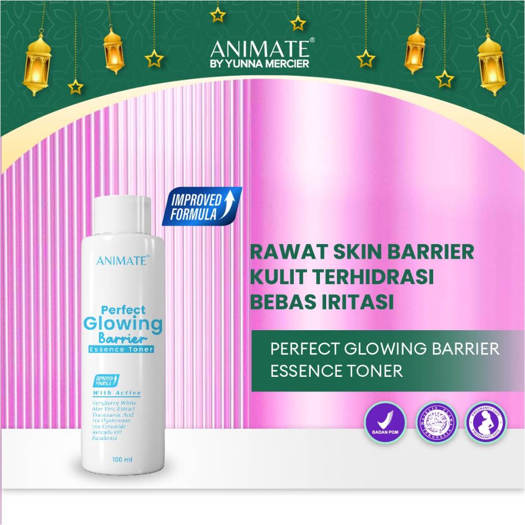 Jual Animate Perfect Glowing Barrier Essence Toner 100 ml | Shopee ...
