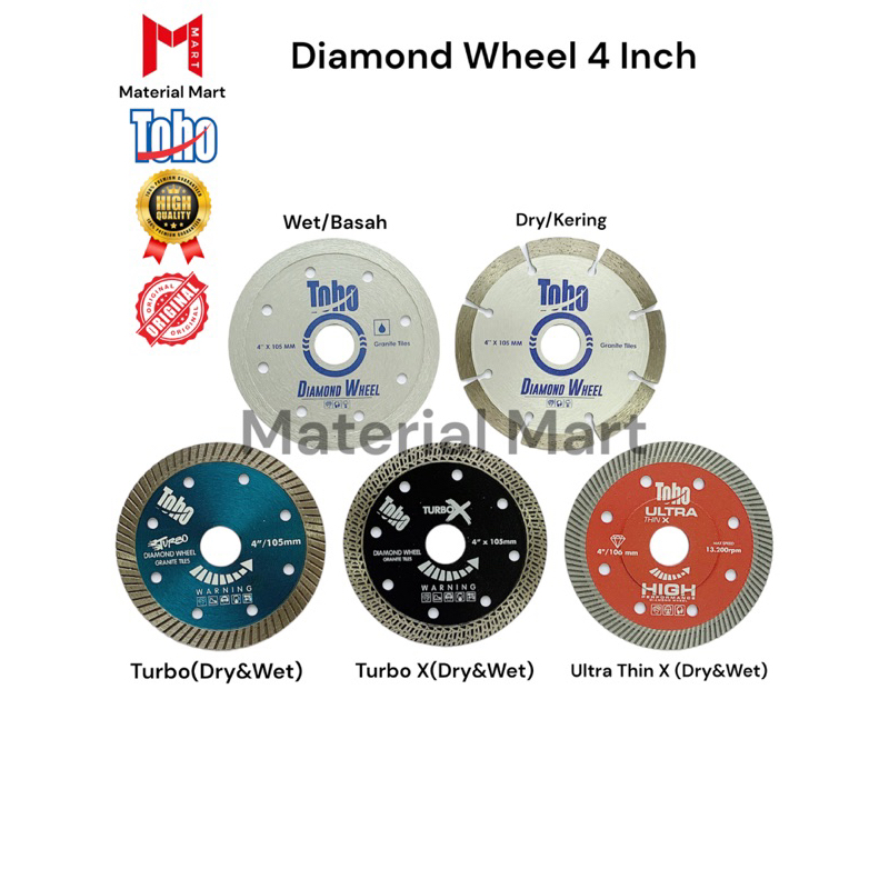 Jual Diamond Wheel Toho Basah Kering | DW Toho 4 Inch | Mata Potong ...