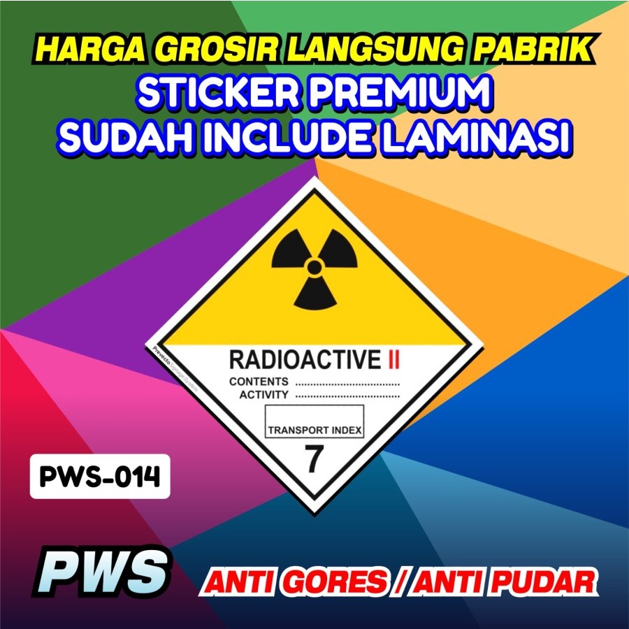 Jual Stiker 15x15 K3 Keselamatan Kerja Radioactive / Sticker Safety ...