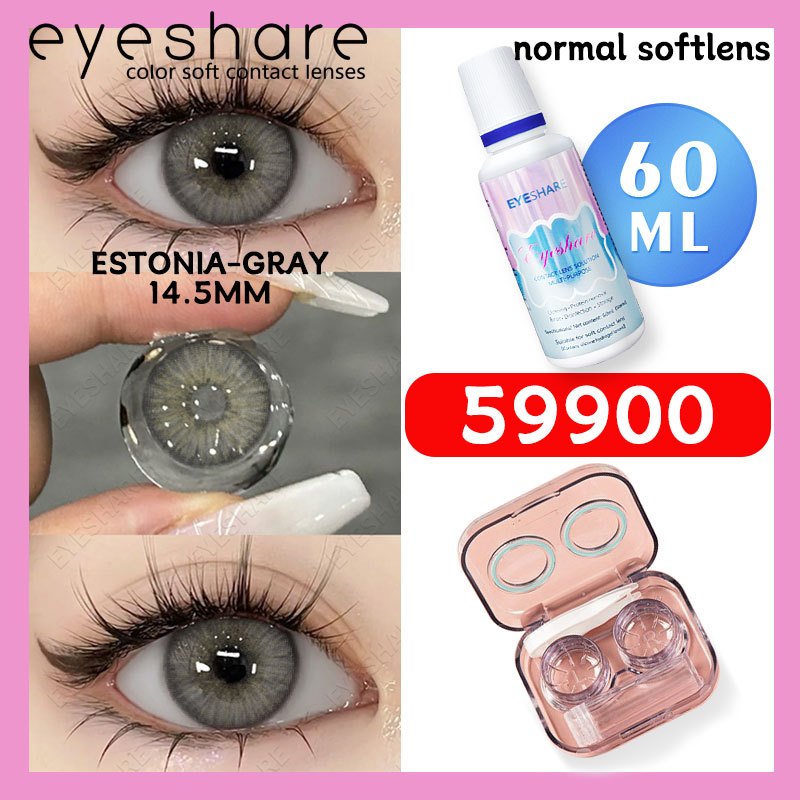 Jual Eyeshare 1Pasang Softlens 14.5mm + Solution Cairan 60ml + kotak ...