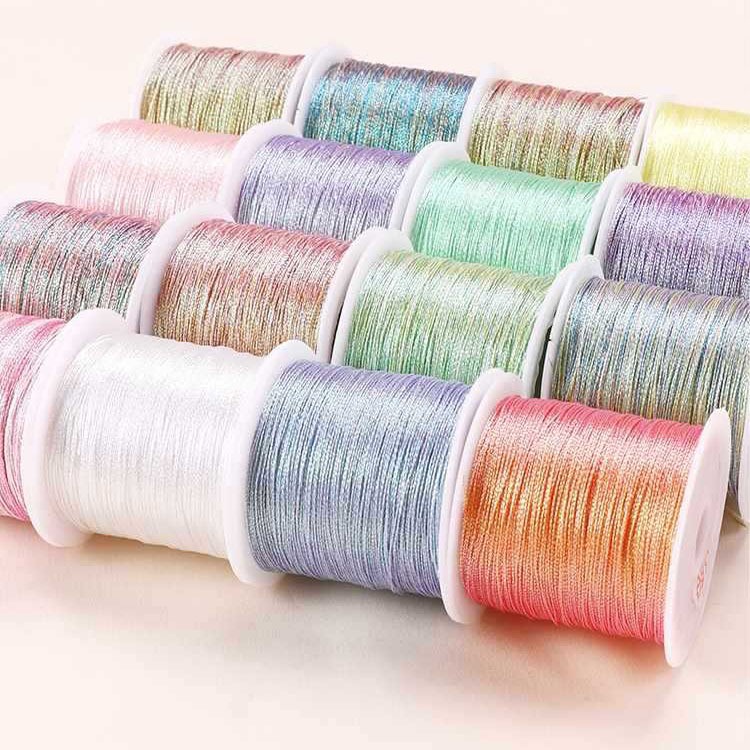Jual 1 ROLL Shine String Tali Benang Metalik Metallic String - 6 HELAI ...