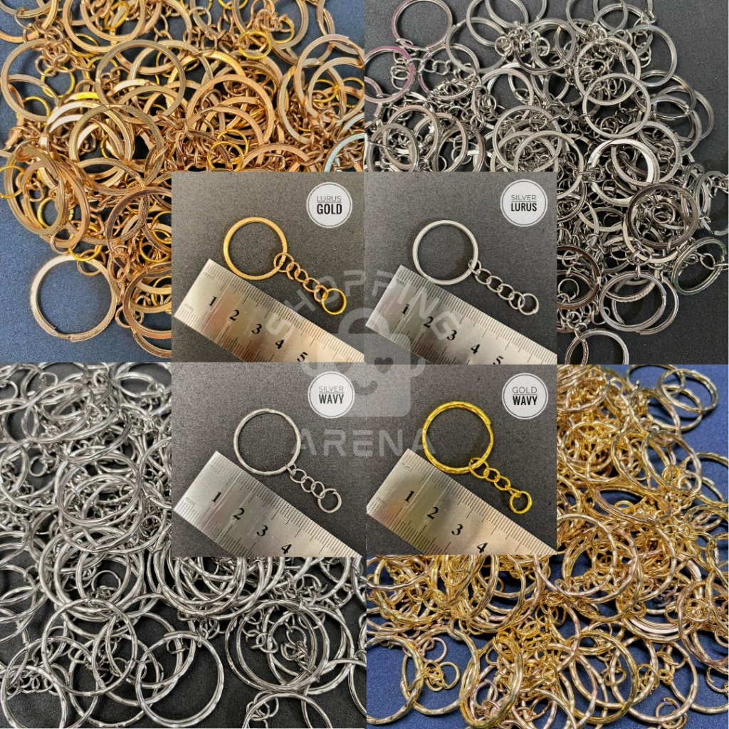 Jual Ring Gantungan Kunci Pengait Bandul Ganci Warna Silver Gold Bentuk ...