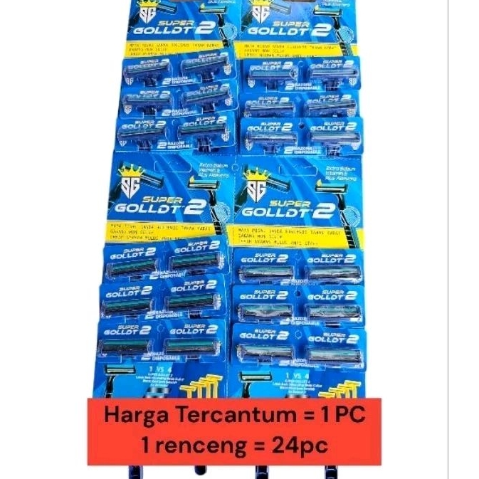 Jual pisau cukur SUPER GOLD 2 pisau stainless | Shopee Indonesia