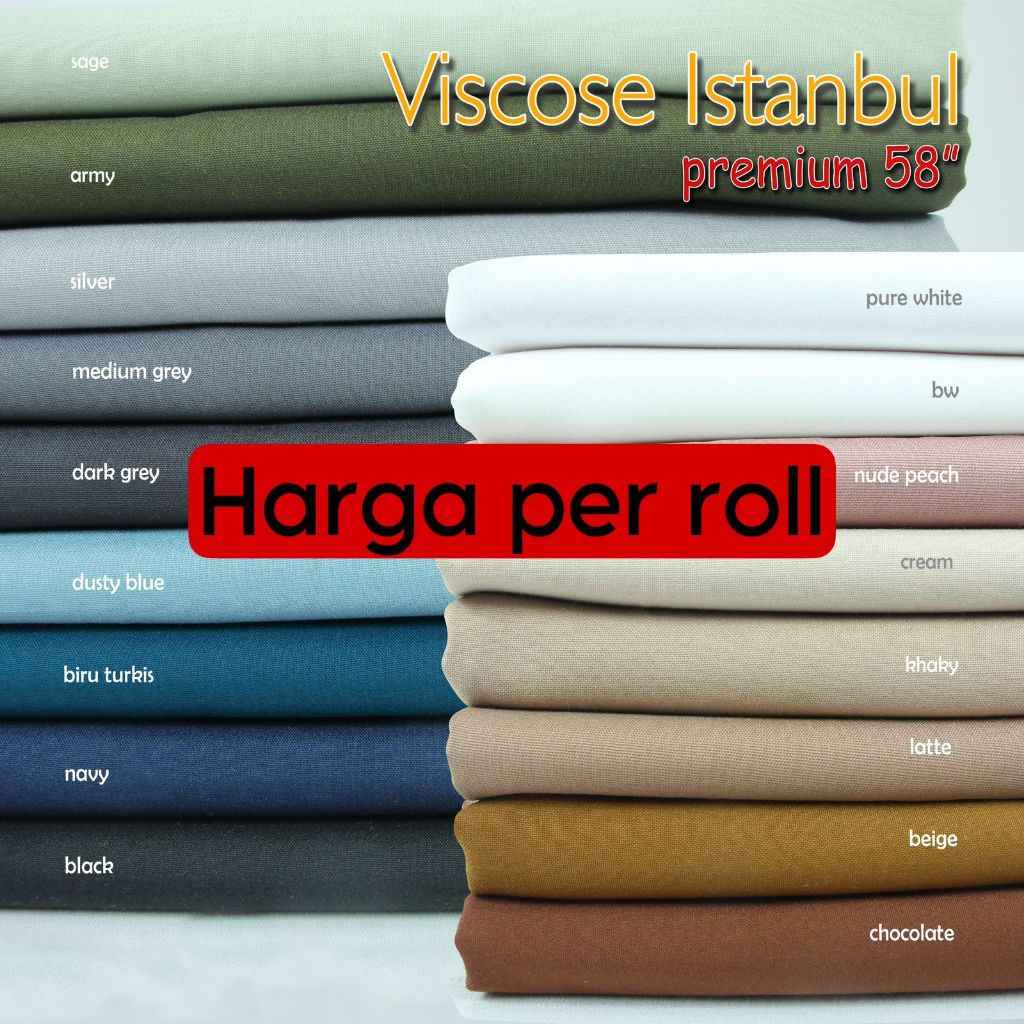 Jual Multi kain viscose viscos viskos istanbul premium per roll 45 ...