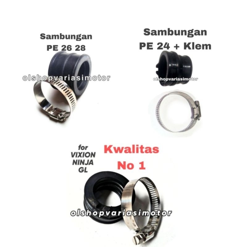 Jual Karet sambungan Manipol Manipul Manifold Karbu PE 24 26 28 Mio Soul GT Vixion GL Ninja ...