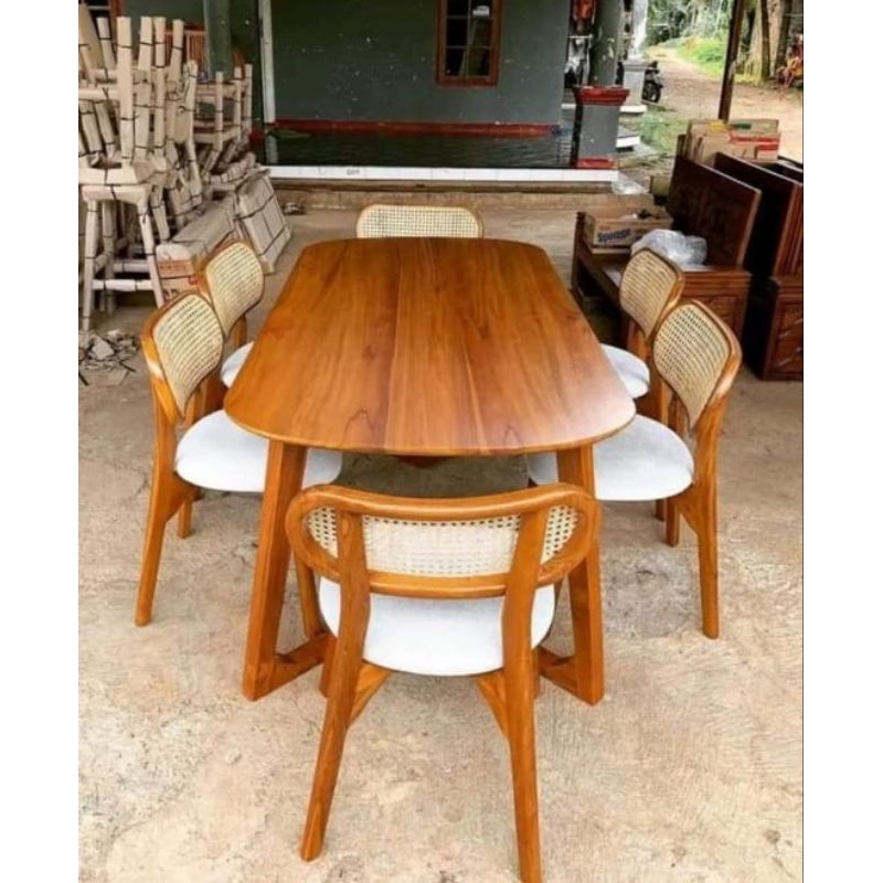 Jual MEJA MAKAN CAFE ROTAN KAYU JATI | KURSI CAFE ROTAN MEJA MAKAN MINIMALIS KURSI ROPAN ...