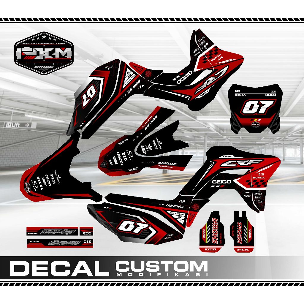 Jual decal crf 150 l full body Merah Hitam putih keren elegan dengan ...