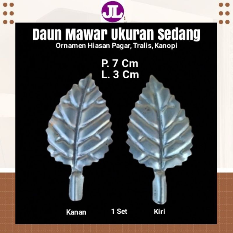 Jual Daun Mawar Ukuran Sedang 1 Set Kanan dan Kiri Ornamen Hiasan Daun ...