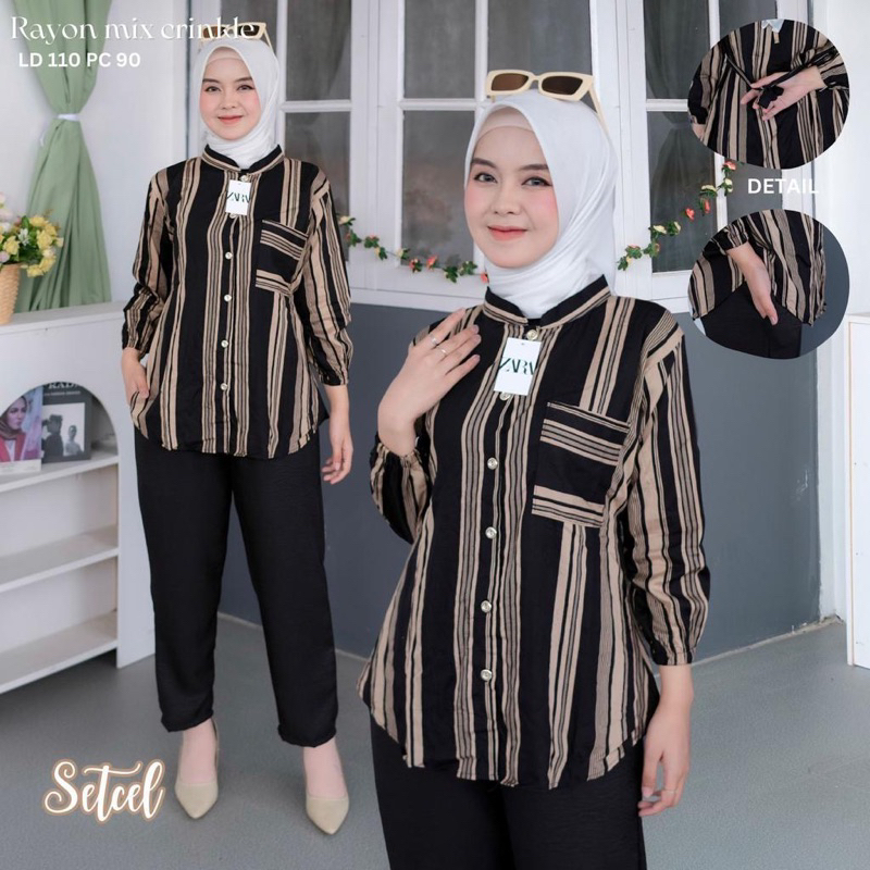 Jual ONE SET RAYON MIX CRINKEL/LUXURY KANYA SET MURAH/PAKAIAN WANITA ...