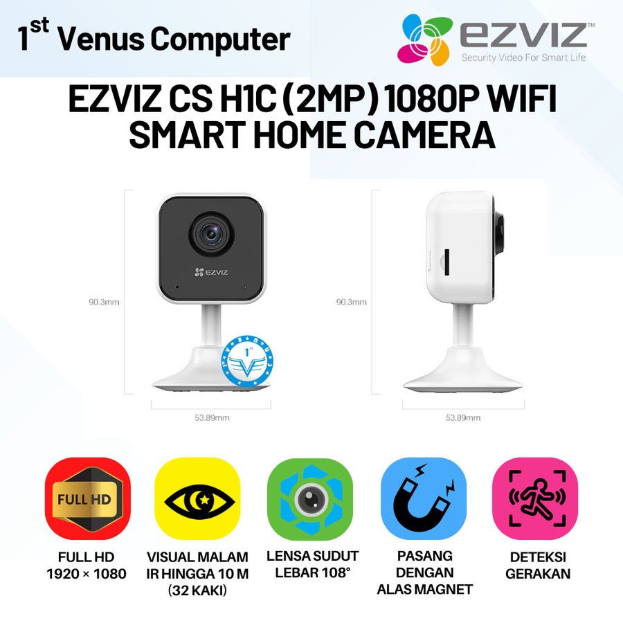 Jual Ezviz H1c Smart Home Wifi IP Camera Indoor CCTV Type C / CAM02-EZV ...