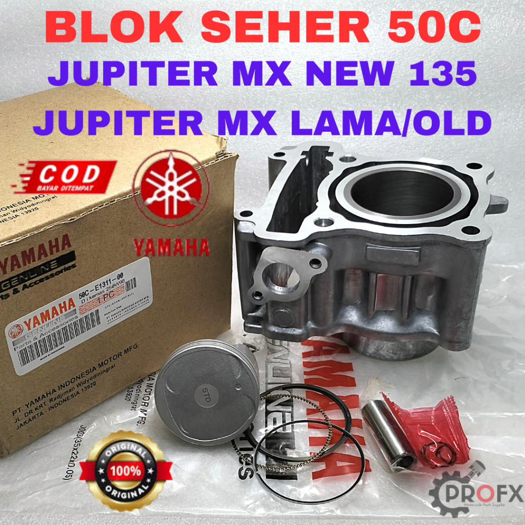Jual BLOK SEHER SET 50C YAMAHA JUPITER MX NEW 135 MX LAMA KUALITAS ORIGINAL ASLI YGP RING PISTON ...