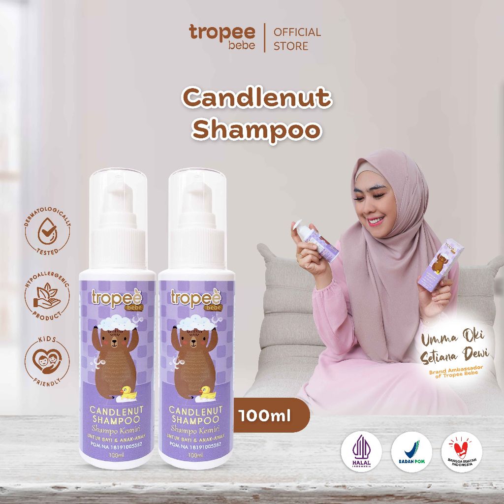 Jual Tropee Bebe Candlenut Shampoo 100ml Double Pack | Sampo Kemiri ...