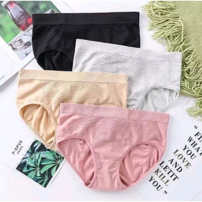 Jual Paket Murah 3Pcs Celana Dalam Wanita Briefs Elastis CD Seamless ...