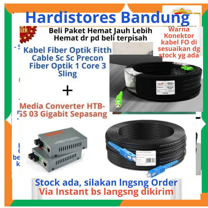 Jual Kabel Fiber Optik Dropcore Precon 95m 100m 115m 125m 130m Bundling HTB Gigabit Paket Hemat ...