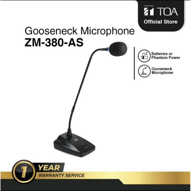 Jual Mic Mimbar/ Mic Meja/ Mic Podium/ Gooseneck Microphone TOA ZM 380 ...