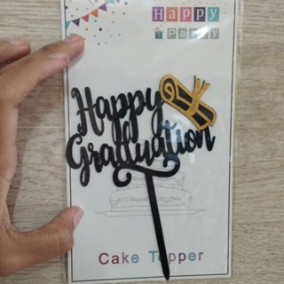 Jual topper cake hiasan kue happy graduation thema wisuda | Shopee ...