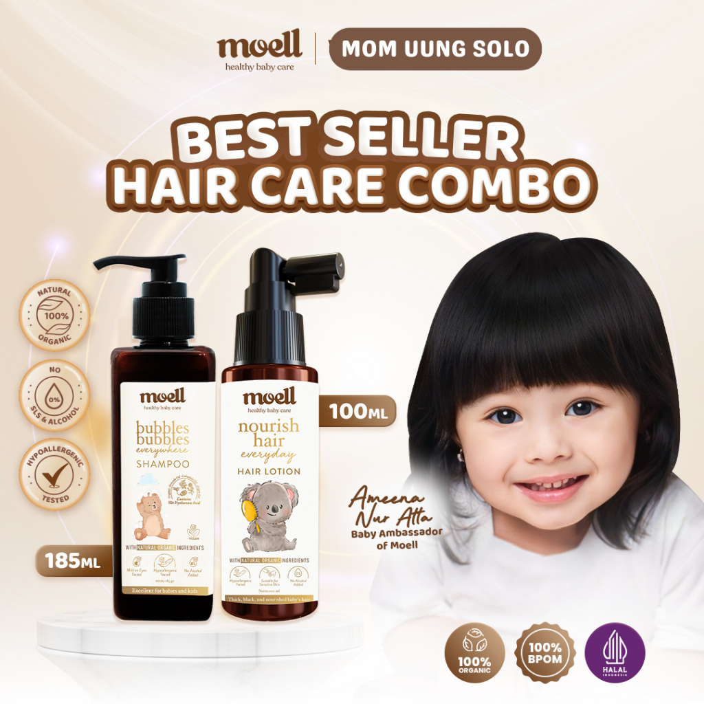 Jual Moell Natural Care / Skincare Bayi / Shampo / Body Lotion / Hair ...