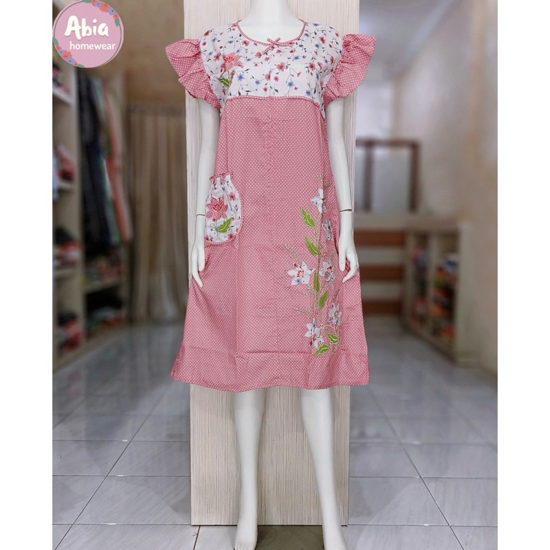 Jual Daster Katun Jepang Bordir Khas Malang - Busui Friendly (Pink ...