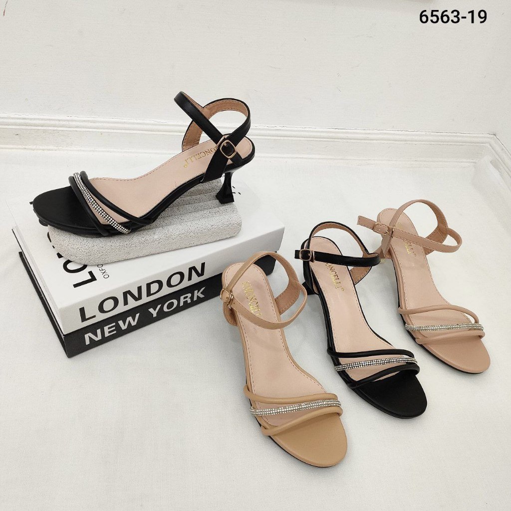 Jual Simoncelli Sepatu Heels Tali Belakang 5 Cm Wanita Mutiara Import ...